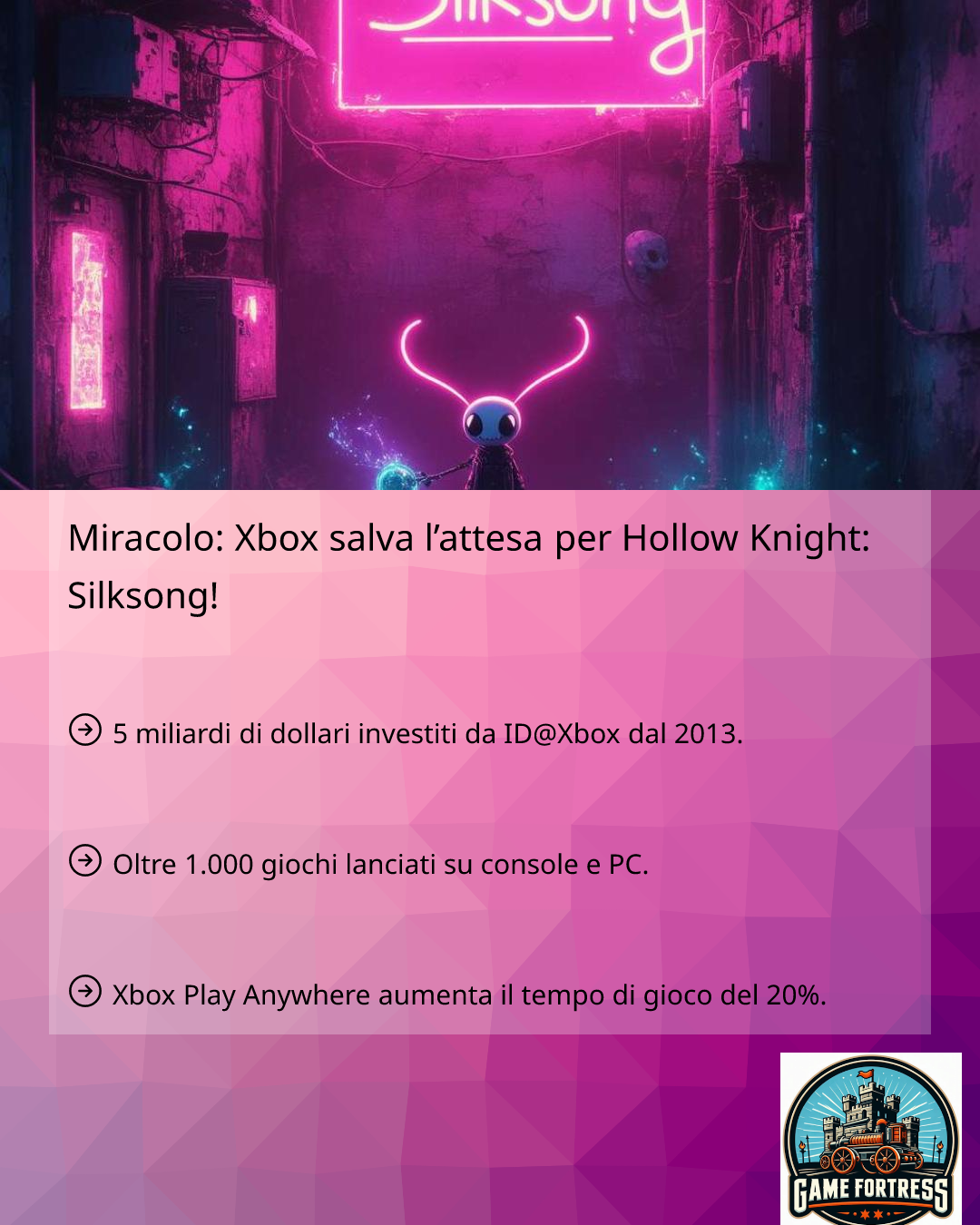 Miracolo: Xbox salva l'attesa per Hollow Knight: Silksong ...