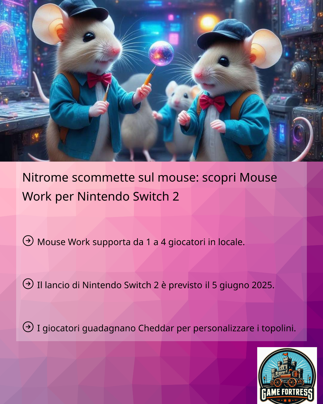 Nitrome scommette sul mouse: scopri Mouse Work per Nintendo Switch 2 ...