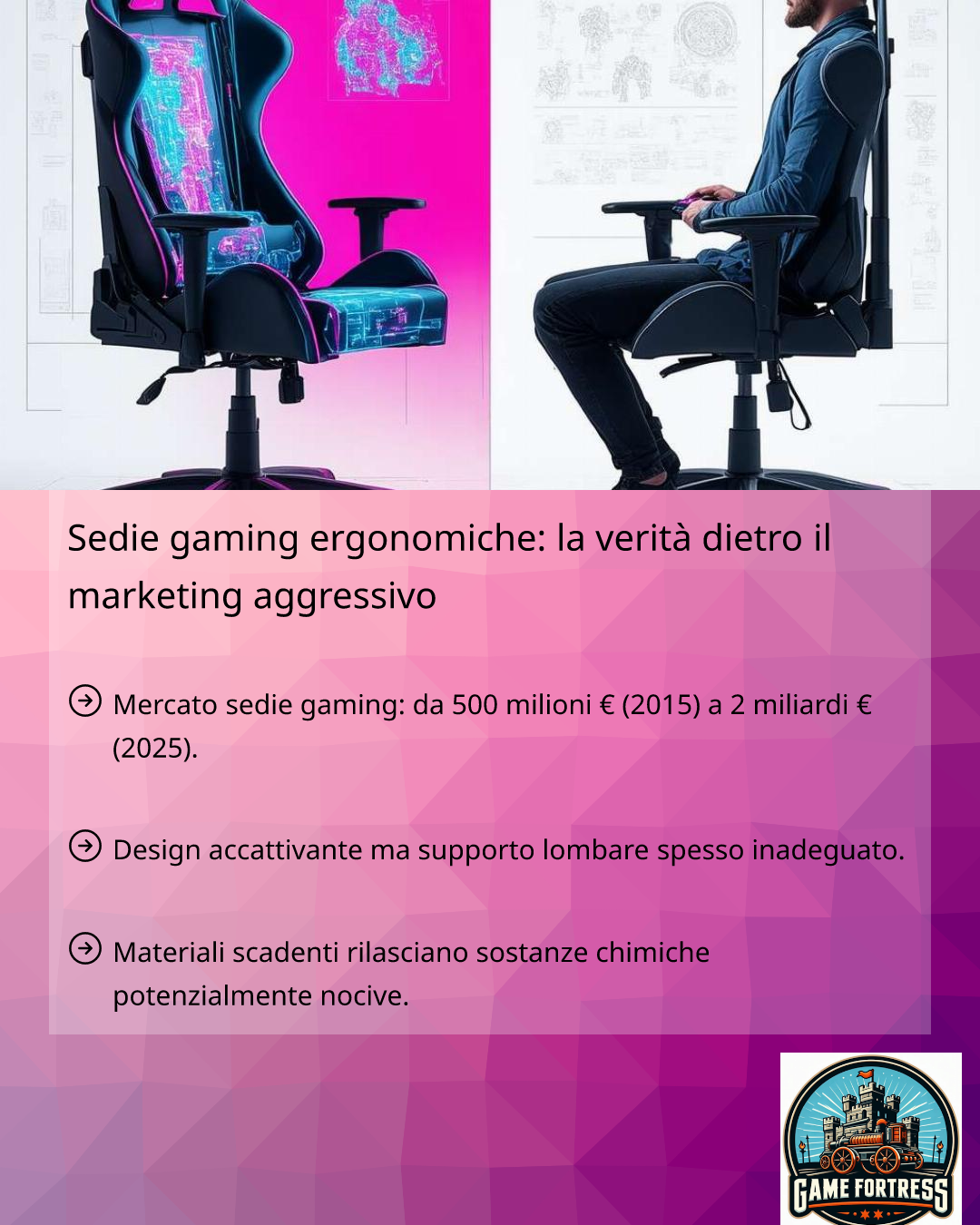 Sedie gaming ergonomiche: la verità dietro il marketing aggressivo - Thegamefortress