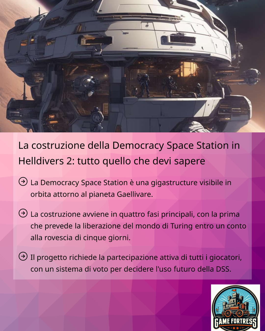La costruzione della Democracy Space Station in Helldivers 2: tutto ...