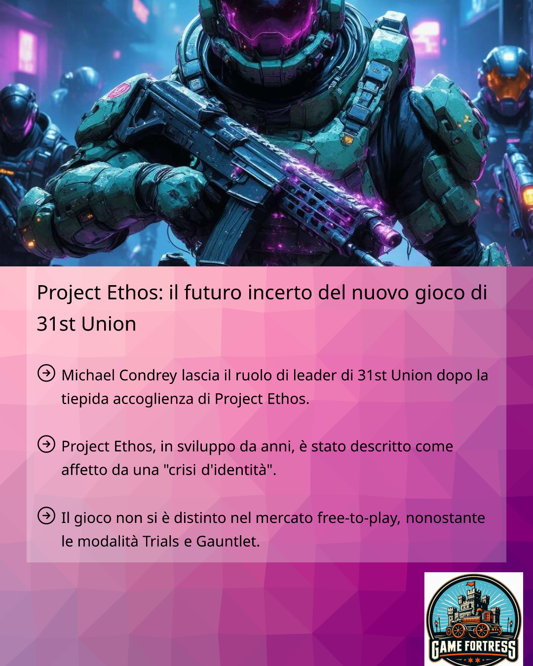 Project Ethos: il futuro incerto del nuovo gioco di 31st Union ...